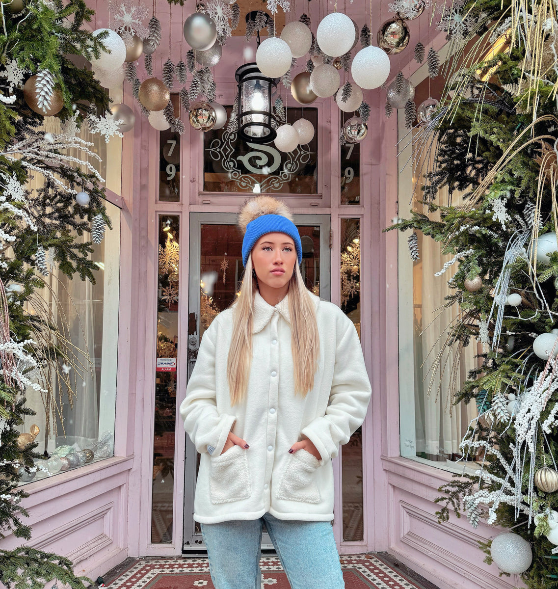 Merino wool hat with fur pom – sooley designs inc