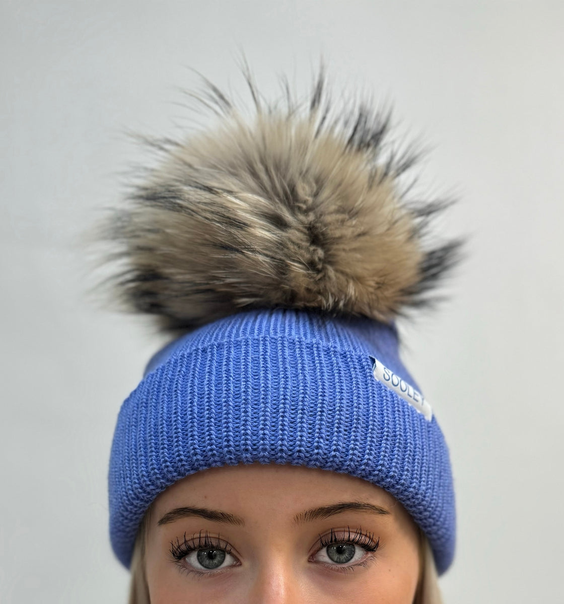 Merino wool hat with fur pom – sooley designs inc